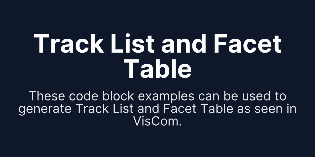 Track List and Facet Table - St. Jude Cloud Docs